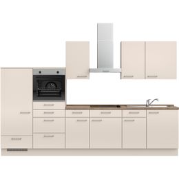 K&uuml;chenzeile Nobilia, B:330,3cm H:216,6cm T:60cm, beige, Komplettk&uuml;chen-Sets, ""Laser I", NEU: individuell anpassbar mit gratis Profi-Beratung",