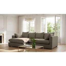 Ecksofa OTTO HOME, B:266cm H:80cm T:153cm, braun, 100% Polyester, Wohnzimmer, Sofas, "Coray", Breite 266 cm, extra weich und kuschelig, mit Federn