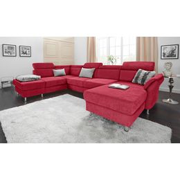 Sit & More Wohnlandschaft SIT & MORE, B:331cm H:97cm T:228cm, rot, Flachgewebe (90% Polyester, 10% Polyamid);Luxus-Microfaser (100% Polyester);Struktur (100%