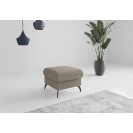 Polsterhocker OTTO HOME, B:58cm H:50cm T:58cm, grau, 95% Polyester 5% Polyamid, Hocker, "Rochelle", moderne 15 cm Metallf&uuml;&szlig;e