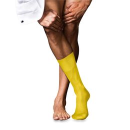 Falke Damen Socken "No. 9 Pure Fil d'&Eacute;cosse", Gr. 45, gelb, Obermaterial: 93% Baumwolle CO. 7% Polyamid PA., glatt, Socken