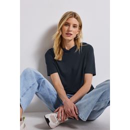 Street One Damen T-Shirt, blau, Gr. 34, unifarben, Stoff, 95% Viskose, 5% Elasthan, Shirts, Feel Good Fit