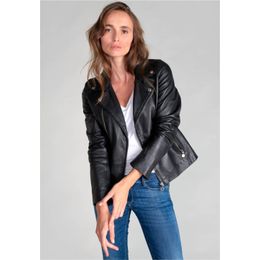Damen Outdoorjacke "NANCY", schwarz, Gr. S, Le Temps Des Cerises, 98% Baumwolle, 2% Elasthan, Jacken, mit rockigem Look