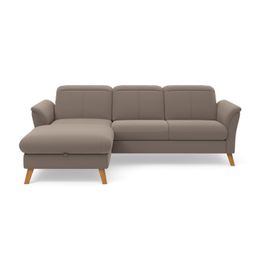 Sit & More Ecksofa SIT & MORE, B:245cm H:91cm T:178cm, grau, 90% Polyester 10%Polyamid, Wohnzimmer, Sofas, "Romero L-Form", wahlweise mit oder ohne