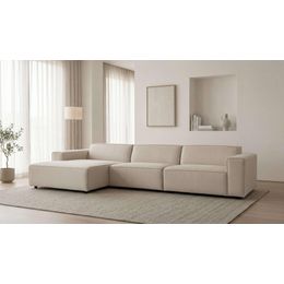 Ecksofa OTTO HOME, B:316cm H:73cm T:166cm, beige, 100% Polyester, Wohnzimmer, Sofas, "Jorrena, extra weicher Chenille-Stoff", L-Form, 3