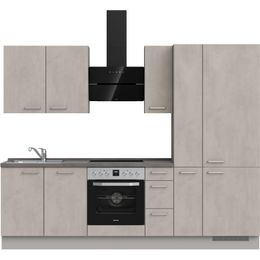 K&uuml;chenzeile Nobilia, B:270,3cm H:216,6cm T:60cm, grau, Komplettk&uuml;chen-Sets, ""Riva II", NEU: individuell anpassbar mit gratis Profi-Beratung",