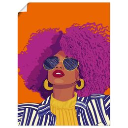 Wandbild Artland, B:90cm H:120cm, bunt, Papier, Wohnzimmer, Bilder, "Woman with sunglasses", als Alubild, Leinwandbild, Poster, Wandaufkleber in