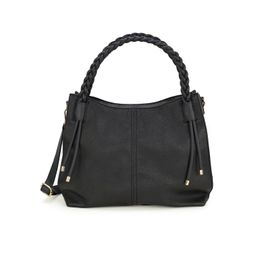 Harpa Damen Schultertasche "MARQUIS", schwarz, Lederimitat, unifarben, Taschen, mit geflochtenen Doppelgriffen