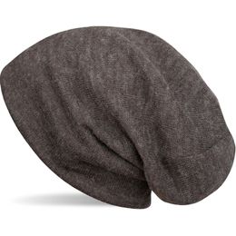 styleBREAKER Damen Strickm&uuml;tze "Feinstrick Beanie Meliert", grau, Modisch, Obermaterial: 50% Viskose CV. 50% Polyester PES., M&uuml;tzen
