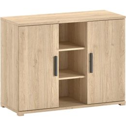 Kombikommode Vipack, B:115,5cm H:89cm T:48cm, braun, Holzwerkstoff, Schlafzimmer, Sideboards, "SAM mit 2 Dreht&uuml;ren, dahinter je 1 Fachboden,