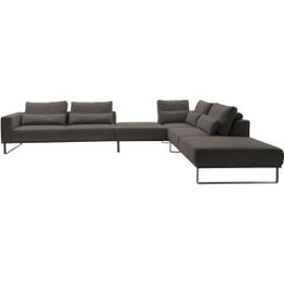 Ecksofa Musterring, B:398cm H:88cm T:290cm, grau, 85% Polyester, 15% Viskose, Wohnzimmer, Sofas, "JustB PM100 bequem, modern, elegant und viel Platz,