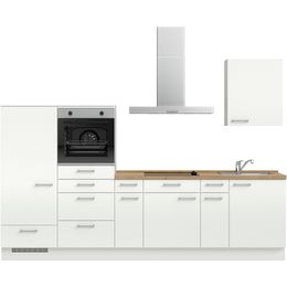 K&uuml;chenzeile Nobilia, B:300,3cm H:216,6cm T:60cm, wei&szlig;, Komplettk&uuml;chen-Sets, ""Laser I", NEU: individuell anpassbar mit gratis Profi-Beratung",