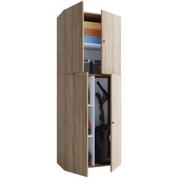 Mehrzweckschrank Vcm, B:70cm T:40cm, braun, Obermaterial: 100% Holz Wood., K&uuml;che, Schr&auml;nke, "Holz Besenschrank Staubsauger Putzschrank Lona"