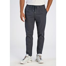 LINDBERGH Herren Stoffhose "Freizeithose Carrot Fit, Cropped", blau, Gr. XS, unifarben, Obermaterial: 98% Baumwolle, 2% Elasthan, Hosen
