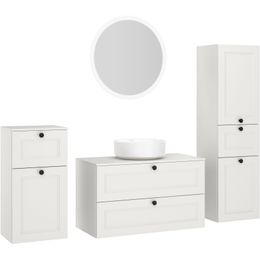 Badm&ouml;bel-Set Nobilia, B:210cm H:187cm T:48,2cm, wei&szlig;, Kastenm&ouml;bel-Sets, "Cascada", vormontiert, mit Soft-Close, in vier Breiten