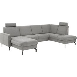 Wohnlandschaft DIE PLANBAR, B:307cm H:88cm T:190cm, grau, 94% Polyester, 6% Nylon, Sofas, "PP-PF25099, U-Form, Breite 307cm", Wahlweise mit