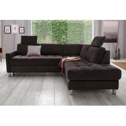 Sit & More Ecksofa SIT & MORE, B:233cm H:78cm T:196cm, schwarz, Struktur fein (100% Polyester);Struktur (100% Polyester), Wohnzimmer, Sofas, "Pablo L-Form",