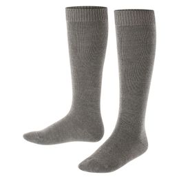 Falke Kinder Kniestr&uuml;mpfe "Comfort Wool", Gr. 19, grau, Obermaterial: 70% Schurwolle WV. 16% Polyamid PA. 12% Baumwolle CO. 2% Elasthan EL., glatt,