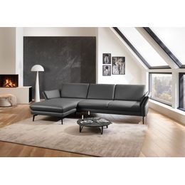 Ecksofa DIE PLANBAR, B:289cm T:180cm, grau, Wohnzimmer, Sofas, "PN-EM23050, L-Form, Breite 289 cm, Leder, bis 120 kg belastbar", Optional mit