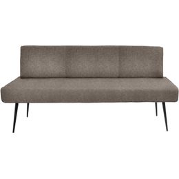 K+w Komfort & Wohnen Essbank, B:177cm H:87cm T:62cm, braun, K+W KOMFORT & WOHNEN, Sitzb&auml;nke, "Giacomo I Polsterbank", Metallf&uuml;sse in schwarz, wahlweise in der Breite