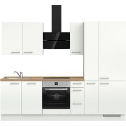K&uuml;chenzeile Nobilia, B:270,3cm H:216,6cm T:60cm, wei&szlig;, Komplettk&uuml;chen-Sets, ""Laser II", NEU: individuell anpassbar mit gratis Profi-Beratung",