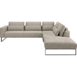 Ecksofa Musterring, B:308cm H:88cm T:290cm, beige, 92% Polyester, 8% Baumwolle, Wohnzimmer, Sofas, "JUSTB PM100, stilvoller Lounge-Komfort von