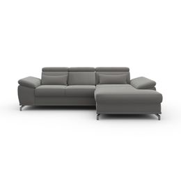 Sit & More Ecksofa SIT & MORE, B:295cm H:87cm T:180cm, grau, 100% Polyester, Wohnzimmer, Sofas, "Cabrio L-Form, B: 295 cm, mit Sitztiefen-, Arm- &