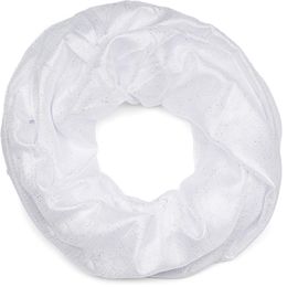 styleBREAKER Damen Loop "Seidiger Einfarbiger Loop Glitzer", wei&szlig;, Modisch, Obermaterial: 100% Viskose CV., Modet&uuml;cher