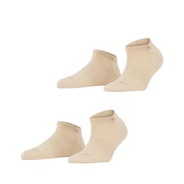 Burlington Damen Sneakersocken "Everyday 2-Pack", Gr. 36, beige, Obermaterial: 72% Baumwolle CO. 25% Polyamid PA. 3% Elasthan EL., glatt, Socken