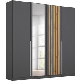 Dreht&uuml;renschrank Rauch, B:181cm H:210cm T:54cm, grau, Holzwerkstoff, Schr&auml;nke, "Kleiderschrank Schrank Garderobe Breiten 181/226/271 cm LAMELLA",