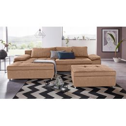 Ecksofa OTTO HOME, B:290cm H:82cm T:90cm, braun, Struktur fein (95% Polyester, 5% Polyamid);Luxus-Microfaser ALTARA NUBUCK (100%