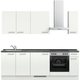 K&uuml;chenzeile Nobilia, B:240,3cm H:216,6cm T:60cm, wei&szlig;, Komplettk&uuml;chen-Sets, ""Laser I", NEU: individuell anpassbar mit gratis Profi-Beratung",