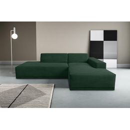 Ecksofa WERK2, B:264cm H:70cm T:188cm, gr&uuml;n, 90% Polyester, 10% Nylon, Wohnzimmer, Sofas, "Apollo 264 x 188 cm modern und bequem", Cord, L-Form