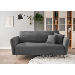 Ecksofa Home Affaire, B:255cm H:94cm T:102cm, grau, 93% Polyester, 7% Polyamid, Wohnzimmer, Sofas, "Lazio modern und bequem, schmale Armlehnen, tolle