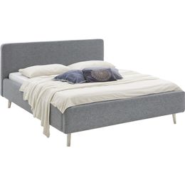 Meise M&ouml;bel Polsterbett MEISE.M&Ouml;BEL, B:201cm H:105cm L:218cm, grau, Betten, "MATTIS mit sandfarbenem Fu&szlig;, wahlweise mit Bettkasten", in verschiedenen Breiten,