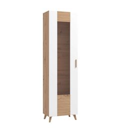 Vitrine Home Affaire, B:58cm H:202,5cm T:35cm, braun, Glas, Holzwerkstoff, MDF, Wohnzimmer, Schr&auml;nke, "Bretagna Vitrinenschrank, Standvitrine,