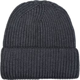 styleBREAKER Damen Strickm&uuml;tze "Feinstrick Beanie M&uuml;tze mit Krempe", grau, Modisch, Obermaterial: 70% Viskose CV. 30% Wolle WO., M&uuml;tzen