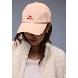 Street One Damen Baseball Cap, beige, unifarben, Web, Baumwolle, Caps, Aufn&auml;her mit Schriftzug
