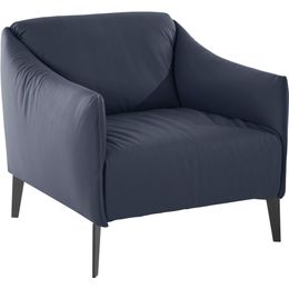 Cocktailsessel W.Schillig, B:84cm H:78cm T:84cm, blau, Longlife Xtra-Leder Z59: Glattleder mit modischer Pr&auml;gung. Hautst&auml;rke 0, 9 - 1, 1 mm., Sessel,