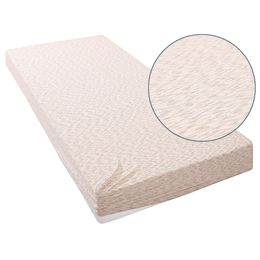 Spannbettlaken OTTO HOME, B:140cm L:200cm, beige, Jersey, Obermaterial: 50% Baumwolle, 50% Polyester, Bettlaken, "Strawberry in uni oder bunten