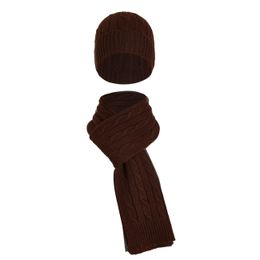 FELIX HARDY Damen Strickm&uuml;tze "Set aus Schal und M&uuml;tze", braun, 80% Polyacryl, 13% Polyester, 7% Elasthan, M&uuml;tzen