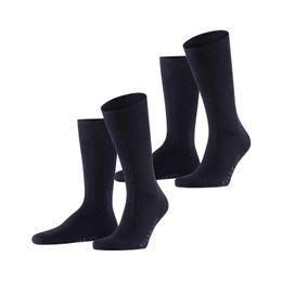 Falke Damen Socken "Swing 2-Pack", Gr. 43, blau, Obermaterial: 82% Baumwolle CO. 16% Polyamid PA. 2% Elasthan EL., glatt, Socken
