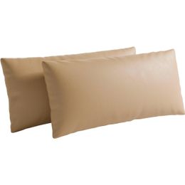 Sit & More Sofakissen SIT & MORE, B:60cm H:30cm T:12cm, beige, Leder, Polsterauflagen, "Vanity Leder, 3er Set, B: 60 cm"