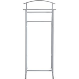Herrendiener HAKU, B:48cm H:107cm T:36cm, silber, Metall, Schlafzimmer, Herrendiener, "Anzugst&auml;nder, Dressboy, Kleiderboy, Kleiderbutler, Stiller