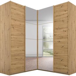 Schwebet&uuml;renschrank Rauch, B:181cm H:229cm T:187cm, braun, Holzwerkstoff, Schr&auml;nke, "Schrank Garderobe Eckkleiderschrank QUADRA Front in