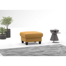 Polsterhocker OTTO HOME, B:77cm H:49cm T:67cm, gelb, Hocker, "Varese", Kreuznaht in beige