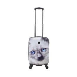 Saxoline Koffer "White Cat", schwarz-wei&szlig;, Polyester, Koffer, mit niedlichem Katzenmotiv