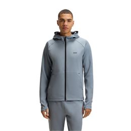 BOSS - "Active" Hoodie mit durchgehendem Rei&szlig;verschluss f&uuml;r Herren, Training (Dunkelgrau)