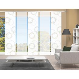 Schiebegardine Vision S, B:60cm H:260cm, grau, Polyester, Wohnzimmer, Gardinen, "AINUR 5er SET", Schiebevorhang Digidruck 5er Set AINUR