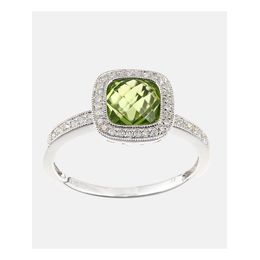 Diamant L'&eacute;ternel Ring aus 375 Wei&szlig;gold mit Diamant mit Peridot | Gr.: 49